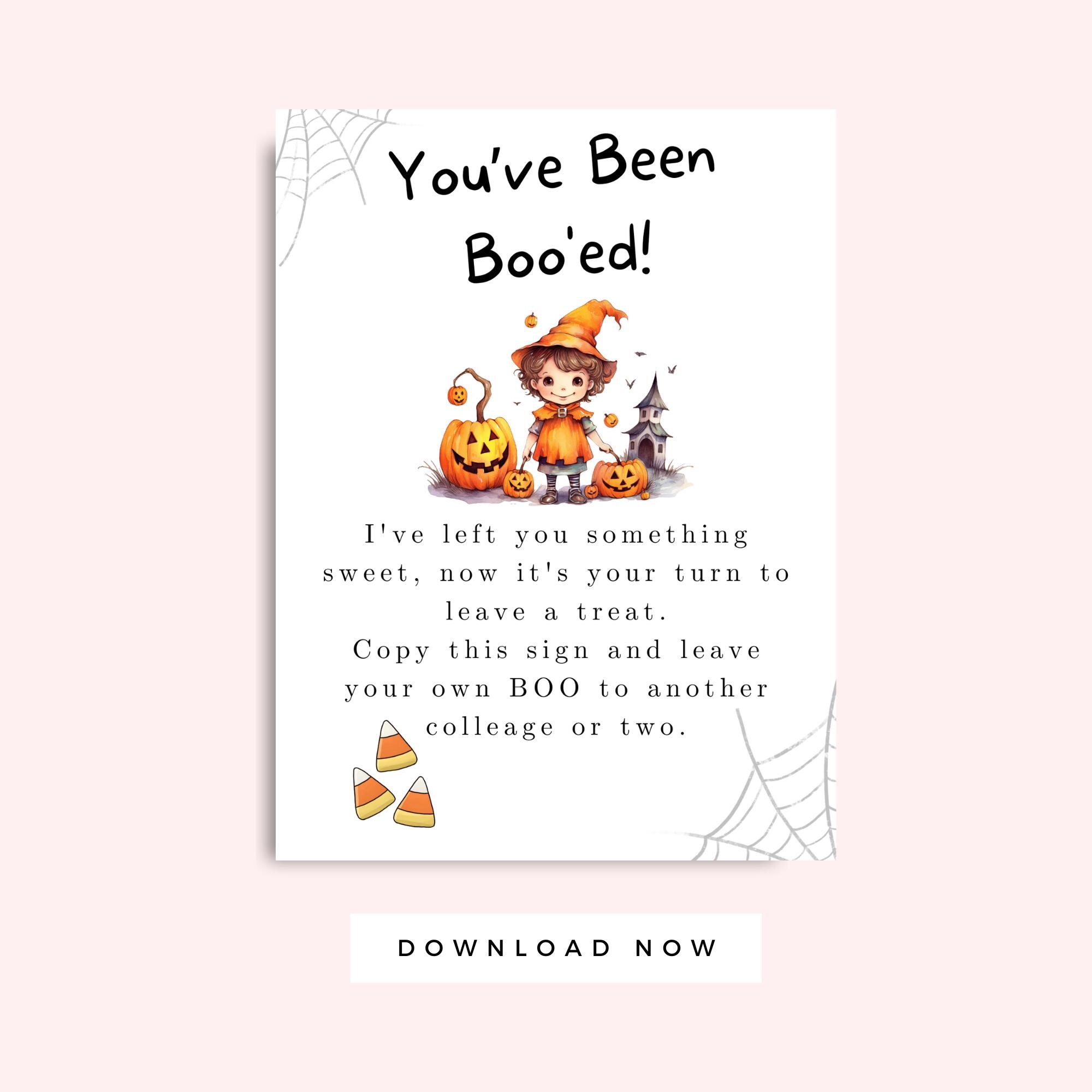 Work You've Been Booed Printable Letter, Halloween Boo Basket ...