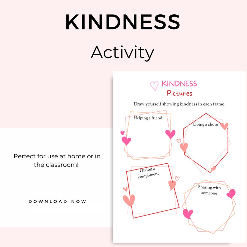 Kindness Activity for Kids Printable Coloring Page, Friendship Activity ...