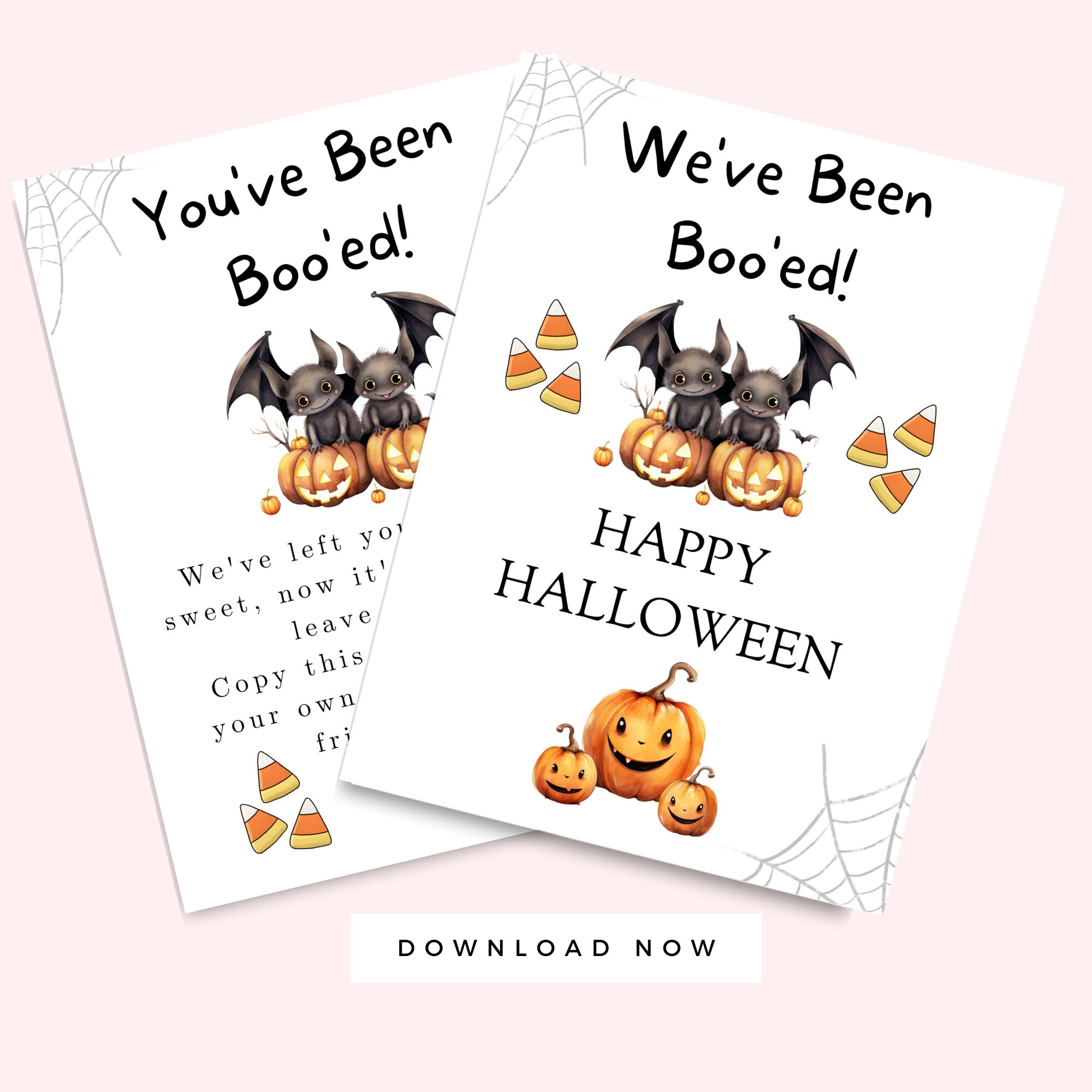 You've Been Booed Printable Letter, Bats and Pumpkins Card Halloween ...
