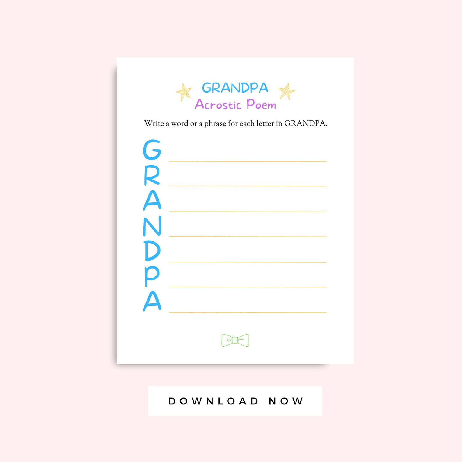 Grandma and Grandpa Acrostic Poem Multicolor, Grandparent's Day ...