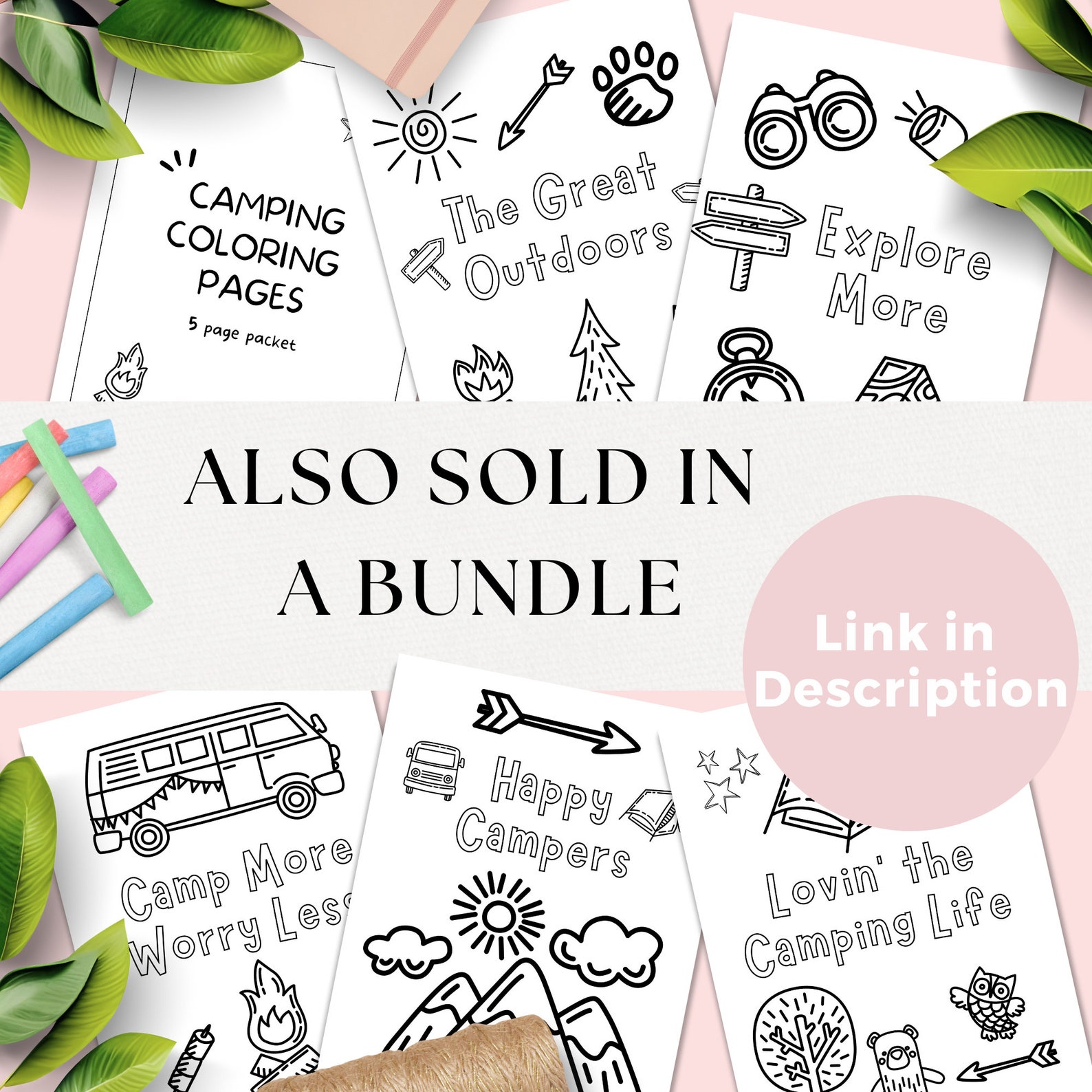 Camping Coloring Pages PDF Printable, the Great Outdoors Picture ...