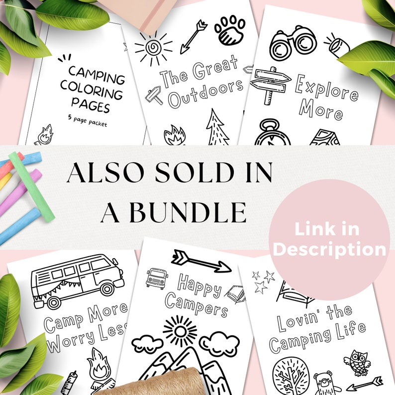 Camping Coloring Pages PDF Printable, Happy Campers Picture, Summer Kid ...