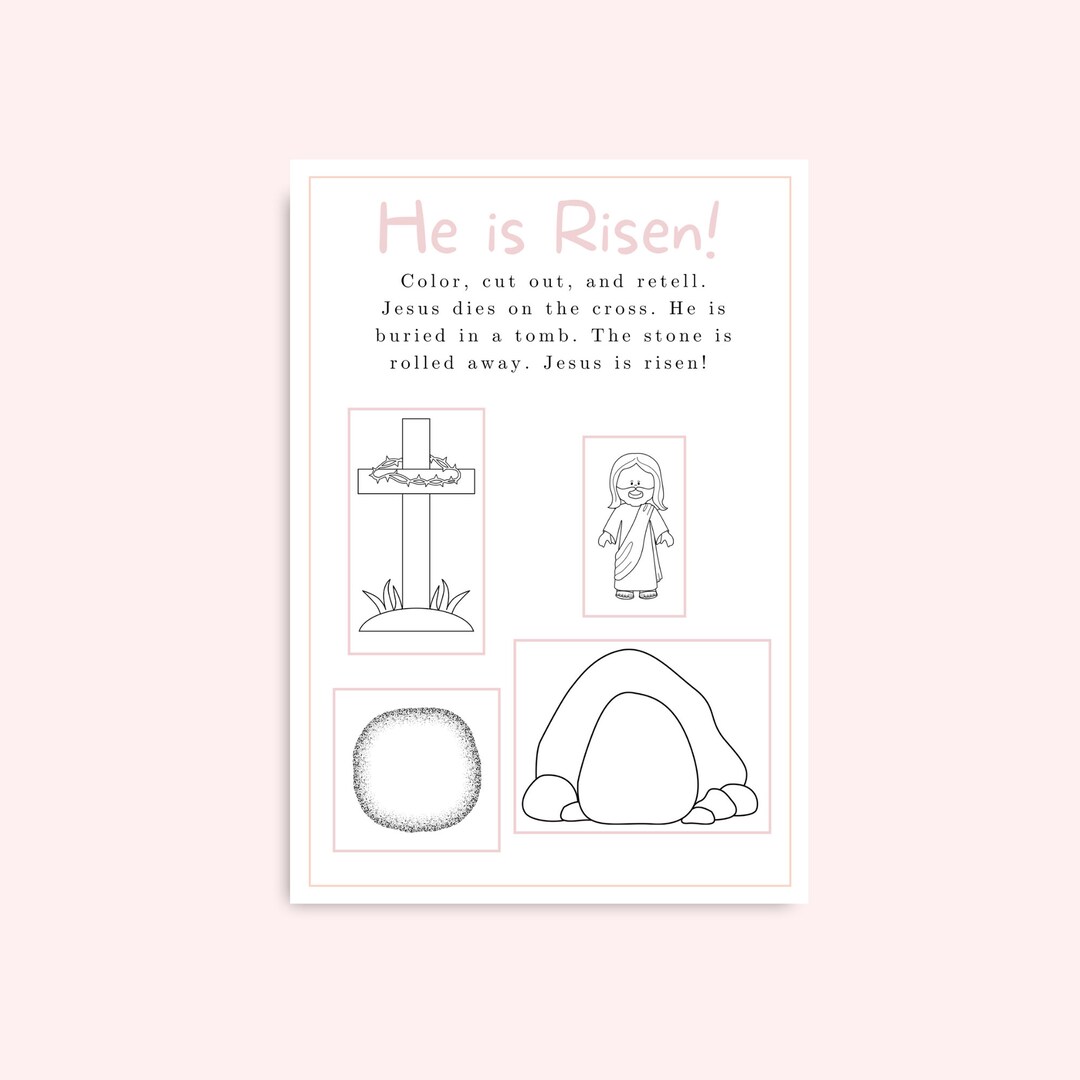 Easter Sunday Printable for Kids, Resurrection Craft, Good Friday Craft ...