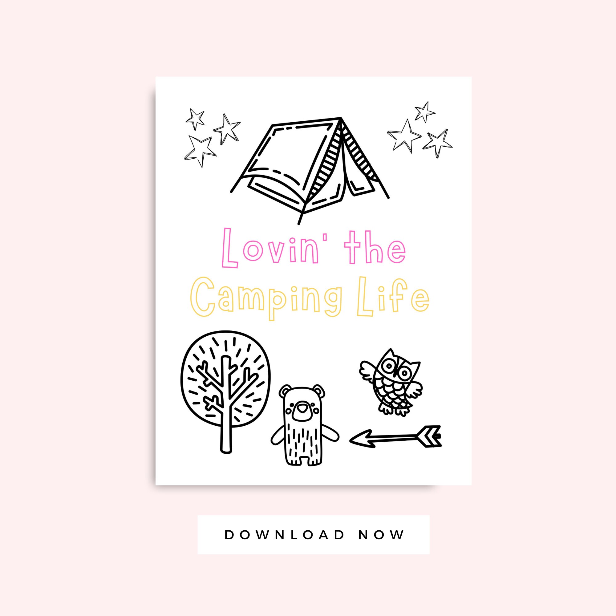 Camping Coloring Pages PDF 5 Page Camping Activity Packet for - Etsy
