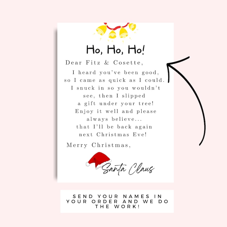 Santa Letter for Kids Printable, Printable Card From Santa for Kids on ...