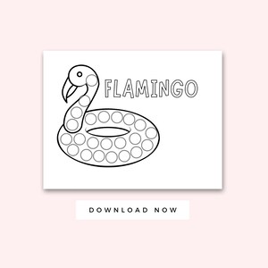 Flamingo Dot Marker Activity, Do a Dot Printables for Kids, Preschool ...