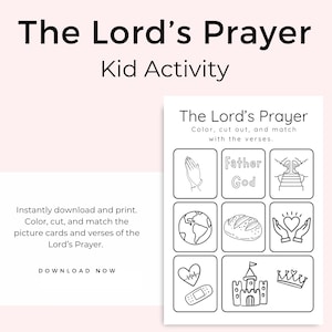 The Lords Prayer Activity, Printable Bible Verse Sunday School Activity ...