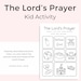 The Lords Prayer Activity, Printable Bible Verse Sunday School Activity ...