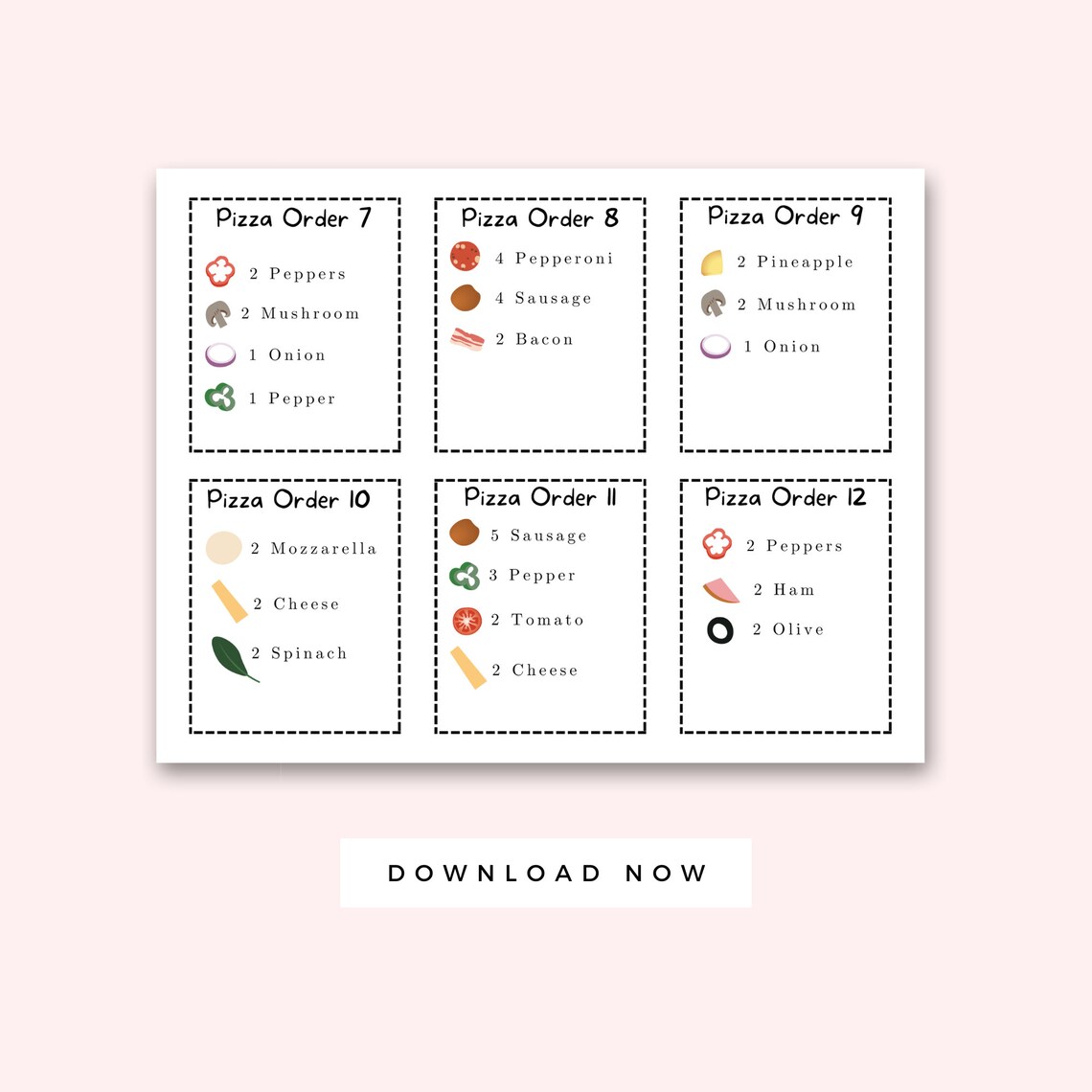 Toddler Pizza Activity, Printable Preschool Build a Pizza Craft ...