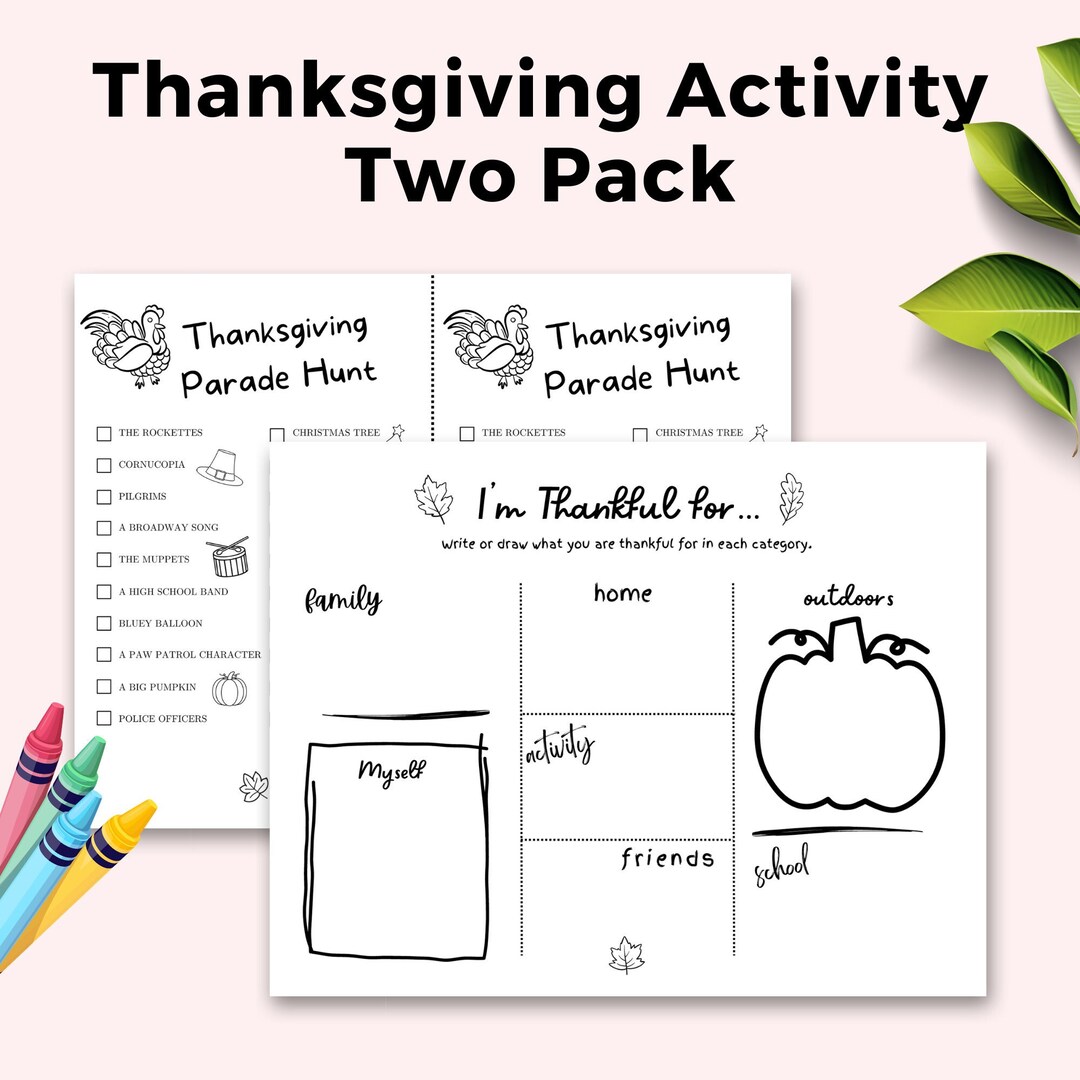 Thanksgiving Dinner Mat for Kids, Thanksgiving Parade Scavenger Hunt ...