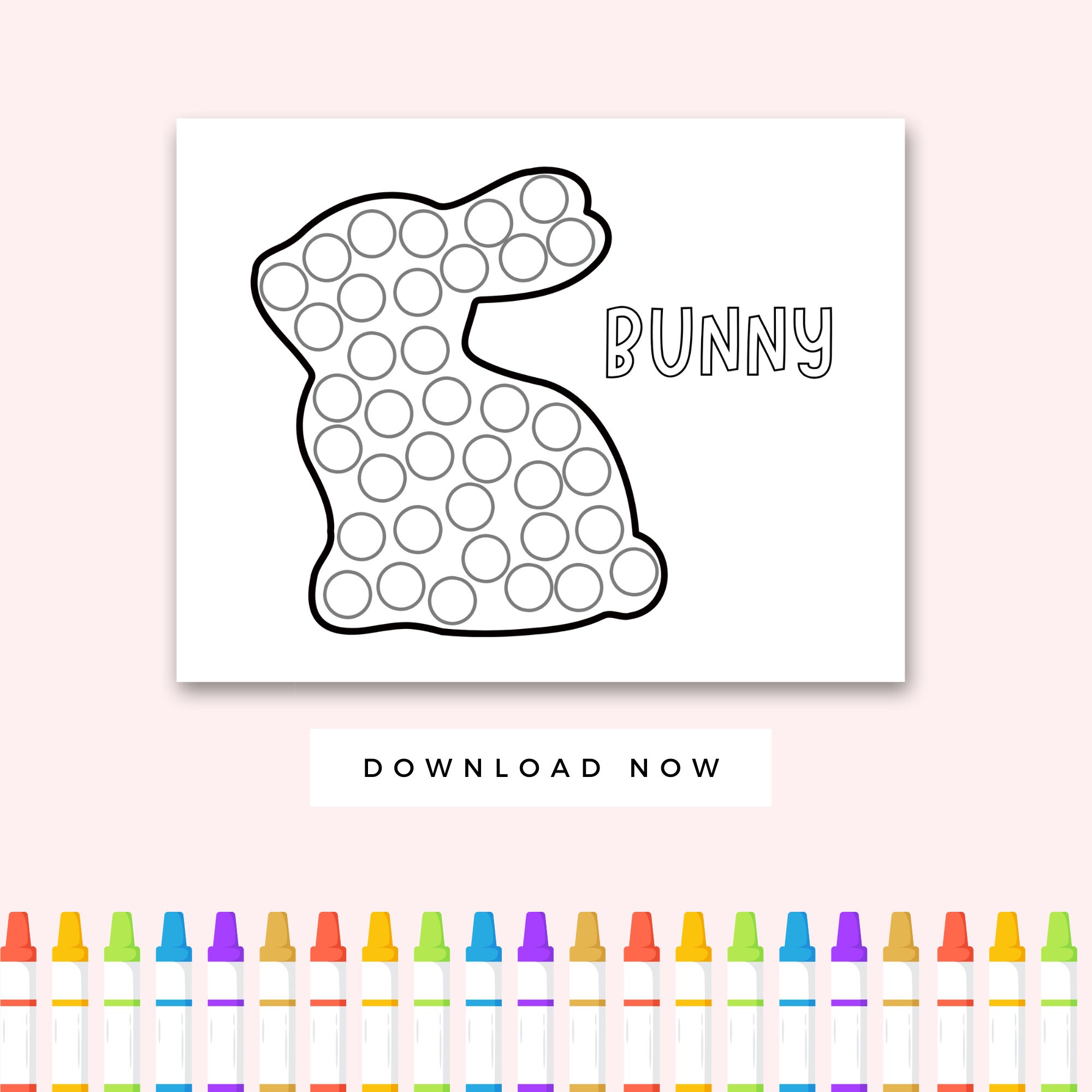 Spring Dot Marker Activity, 1 Page Bunny Do a Dot, Spring Printable for ...