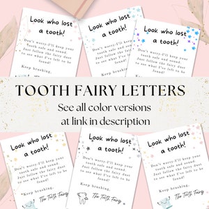 Tooth Fairy Letter and Lost Tooth Receipt for Kids Printable Gold ...