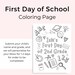 Personalized First Day of School Coloring Page, 1st Day of School ...