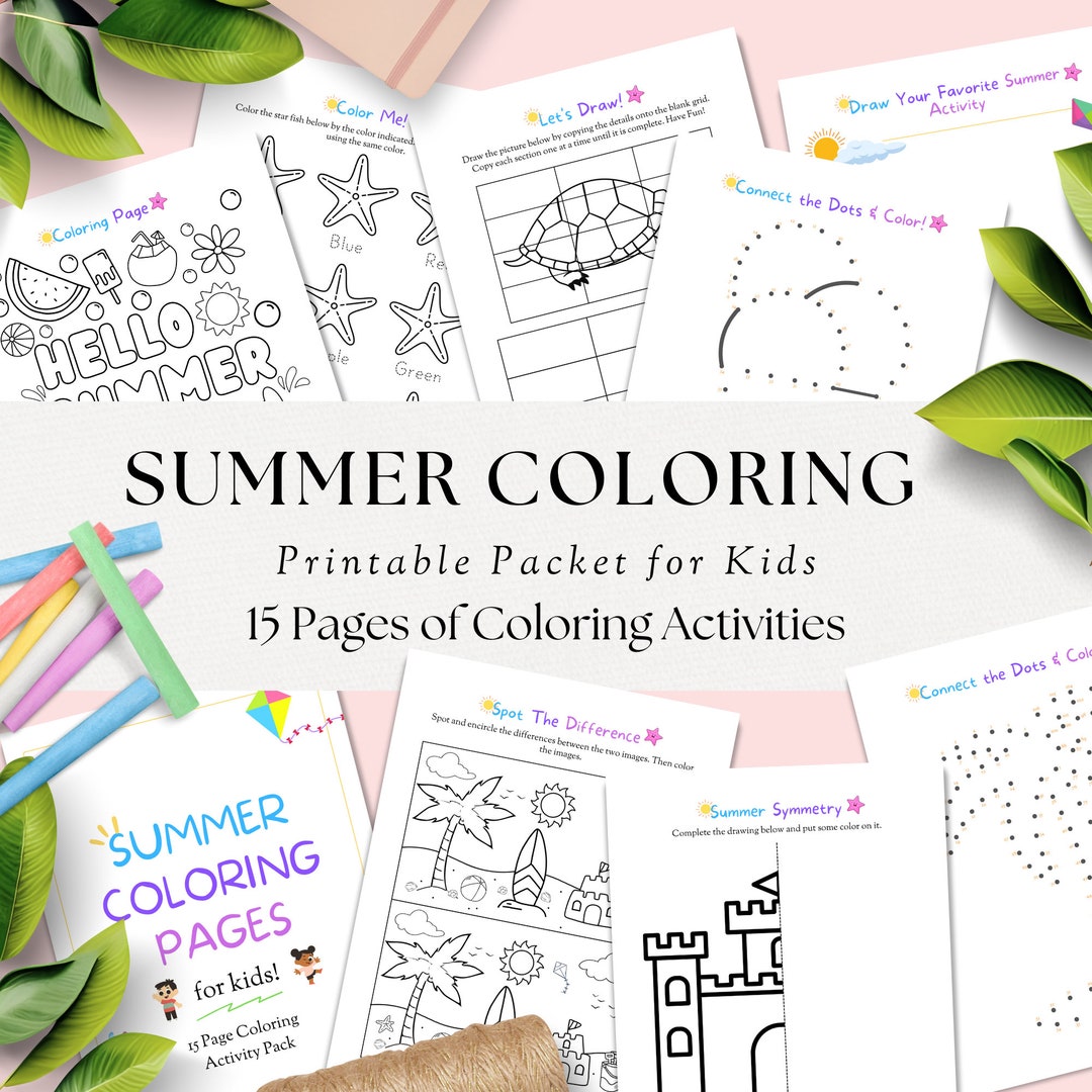 Summer Coloring Pages for Kids, Preschool Summer Printable Activities ...