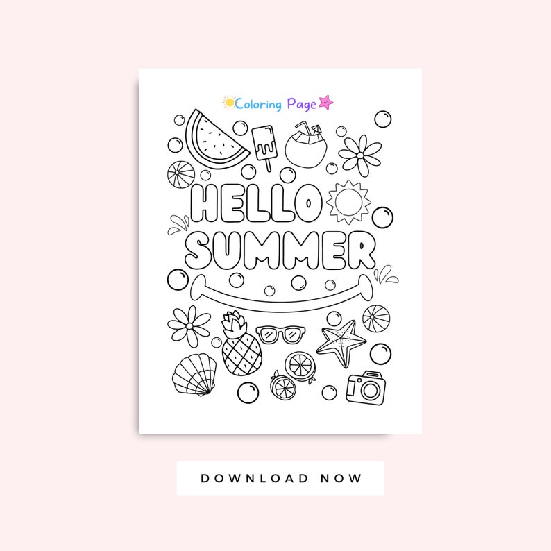Summer Fun Activity Packet for Kids, 50 Multicolor Summer Worksheets ...