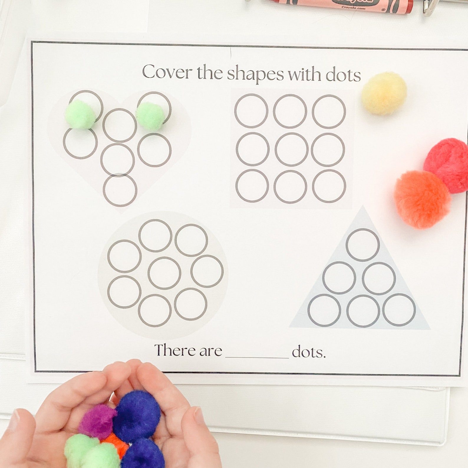 Shapes Dot A Dot Worksheet, Preschool Busy Book, Printable Preschool ...