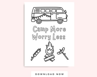 Camping Coloring Pages PDF Printable, Explore More Picture, Summer Kid ...