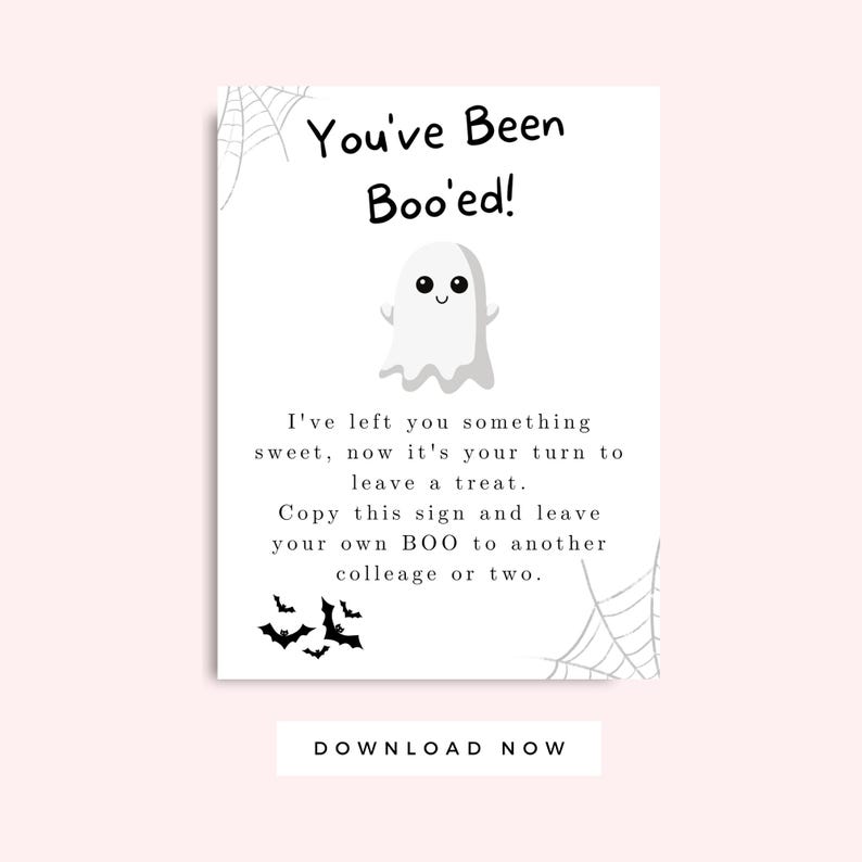 Work You've Been Booed Printable Letter, Halloween Boo Basket ...