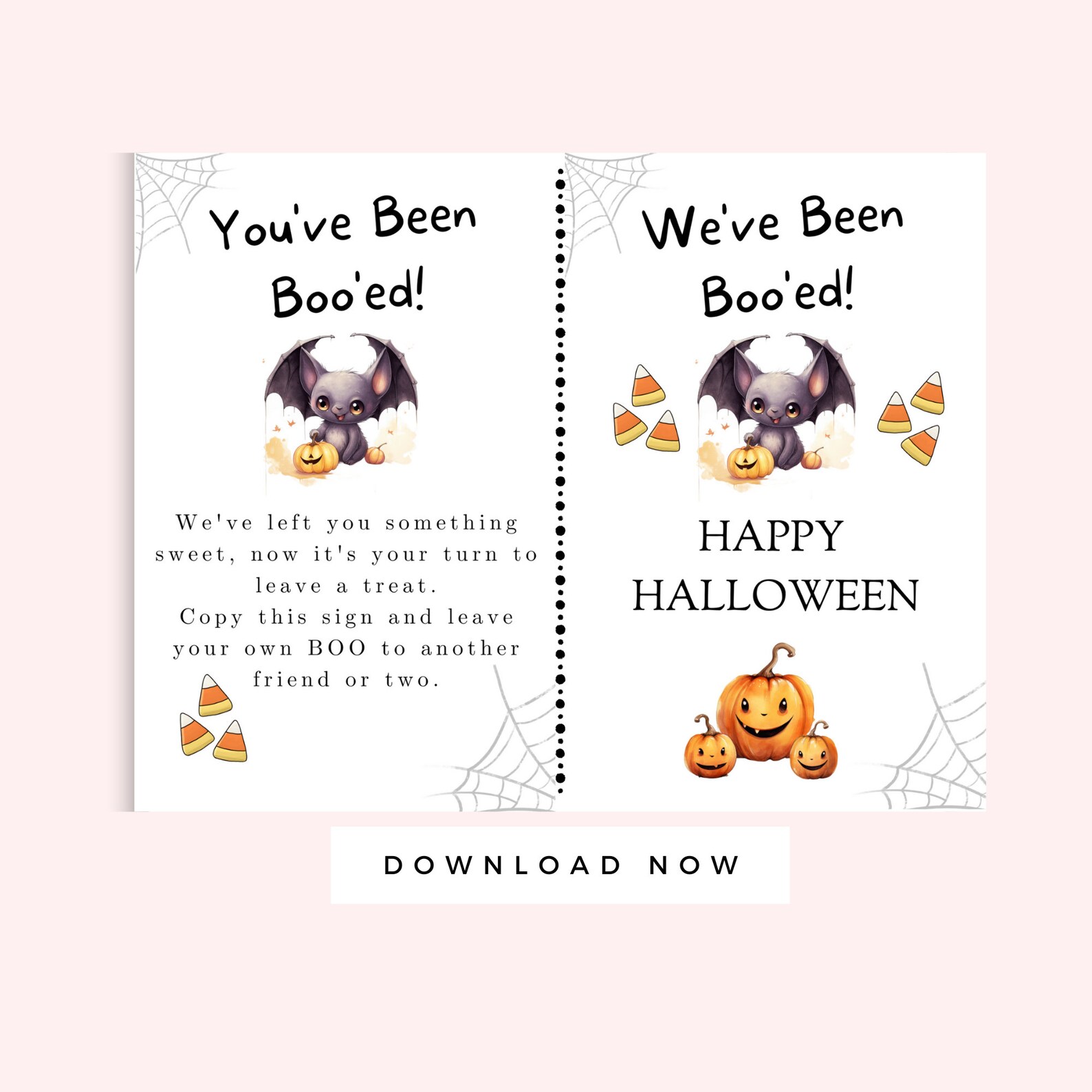 You've Been Booed Printable Letter Bat Card, Halloween Boo Basket ...