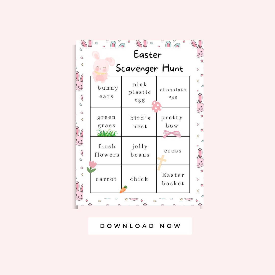 Printable Easter Scavenger Hunt for Kids, Easter Preschool Activity ...