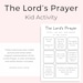 The Lords Prayer Activity, Printable Bible Verse Sunday School Activity ...