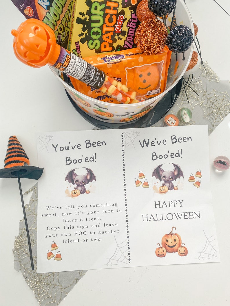 You've Been Booed Printable Letter Bat Card, Halloween Boo Basket ...