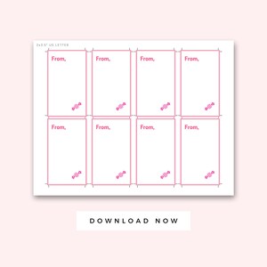 Pink Treat Valentine's Day Cards for Classmates, Candy, Instant ...