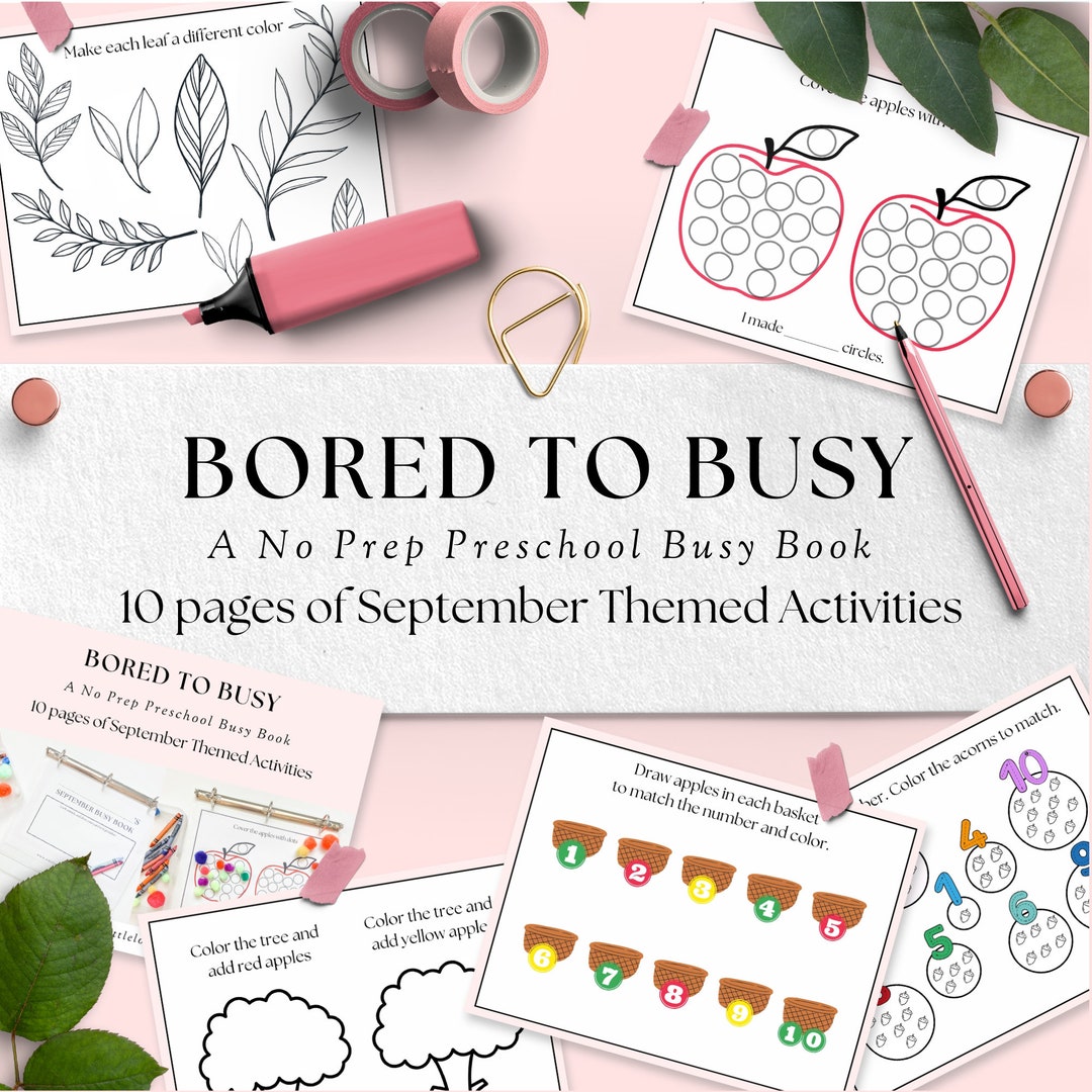 September Busy Book, Printable Preschool Busy Book, NO PREP Busy Book ...