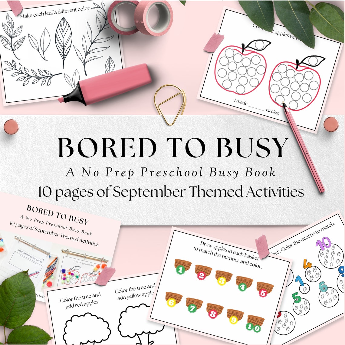 September Busy Book Printable Preschool Busy Book NO PREP - Etsy