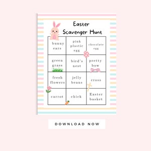 Printable Easter Bunny Letter for Kids Striped, Easter Scavenger Hunt ...