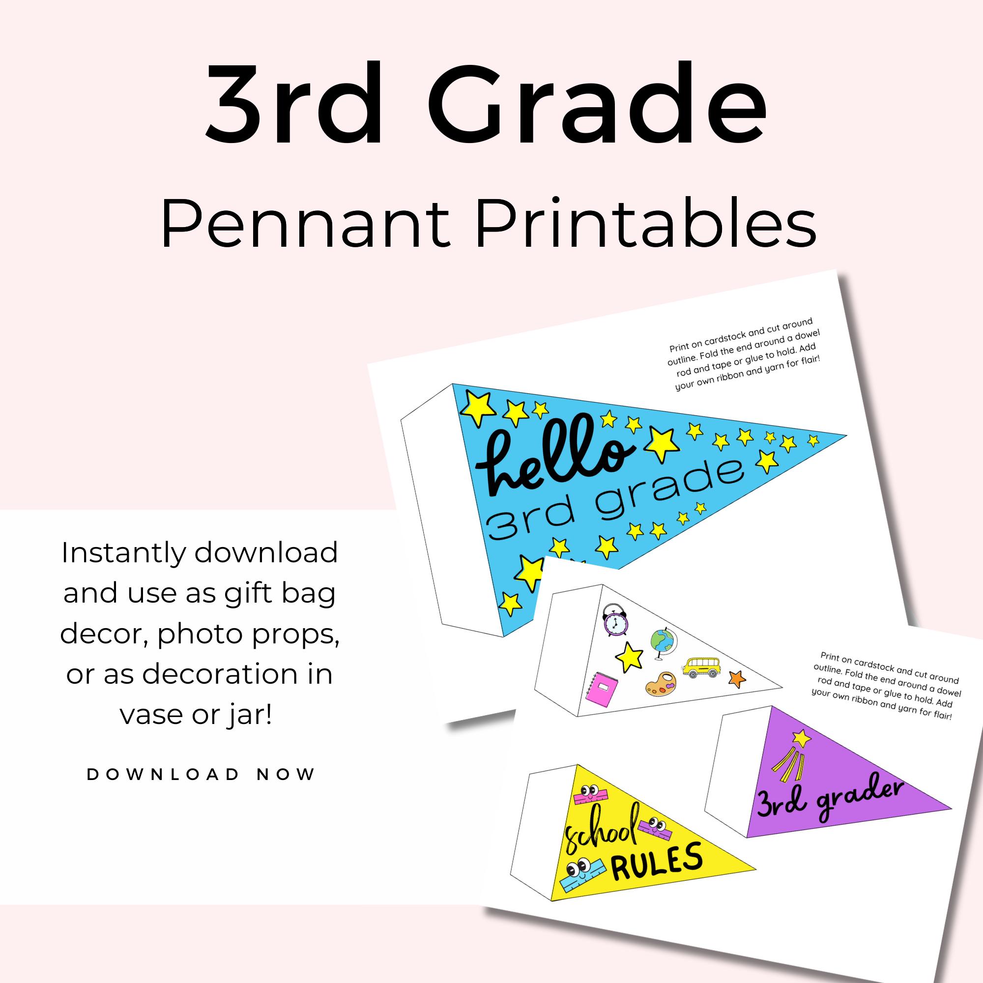 First Day of 3rd Grade Printable Bundle, Third Grade School Activities ...