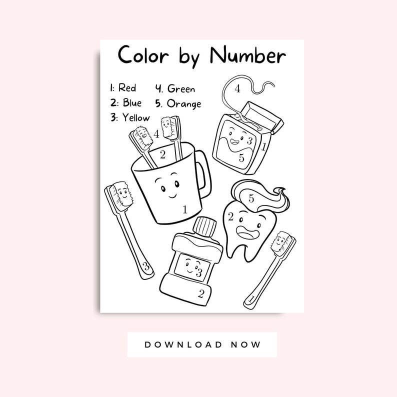 Preschool Dental Health Activities 3 Pack, Printable Kid Coloring Pages ...