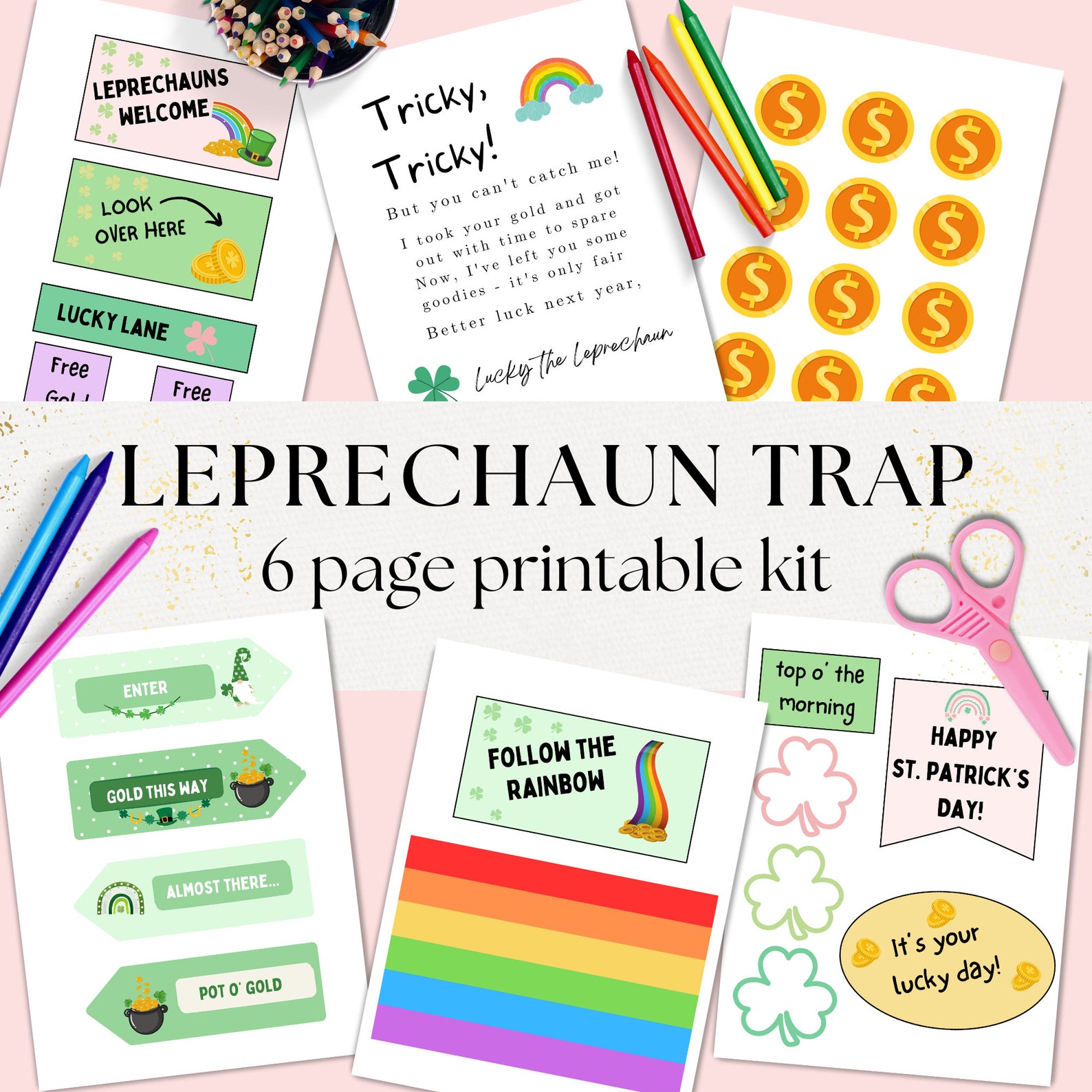 Leprechaun Trap Printable Kit, Leprechaun Letter for Kids Printable ...
