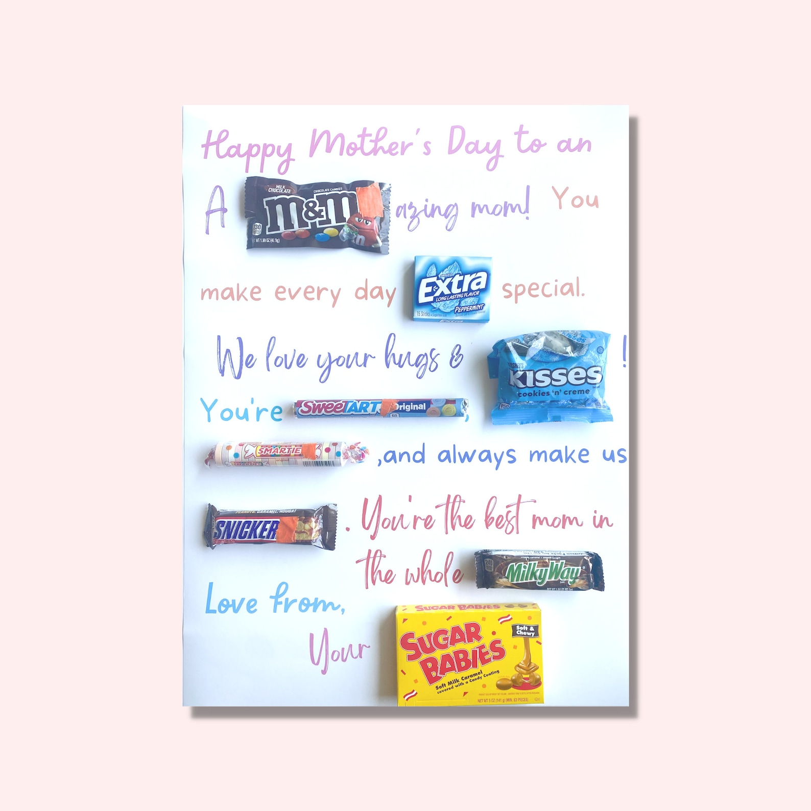 Candy Bar Poster for Mother's Day, 18x24 Inch Instant Printable Sign ...