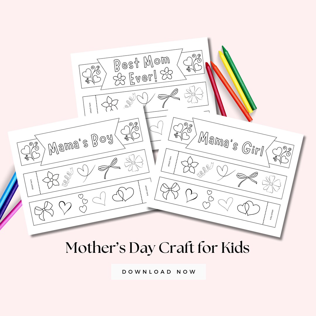 Printable Mother's Day or Mom's Birthday Crown Crafts for Kids, Best ...
