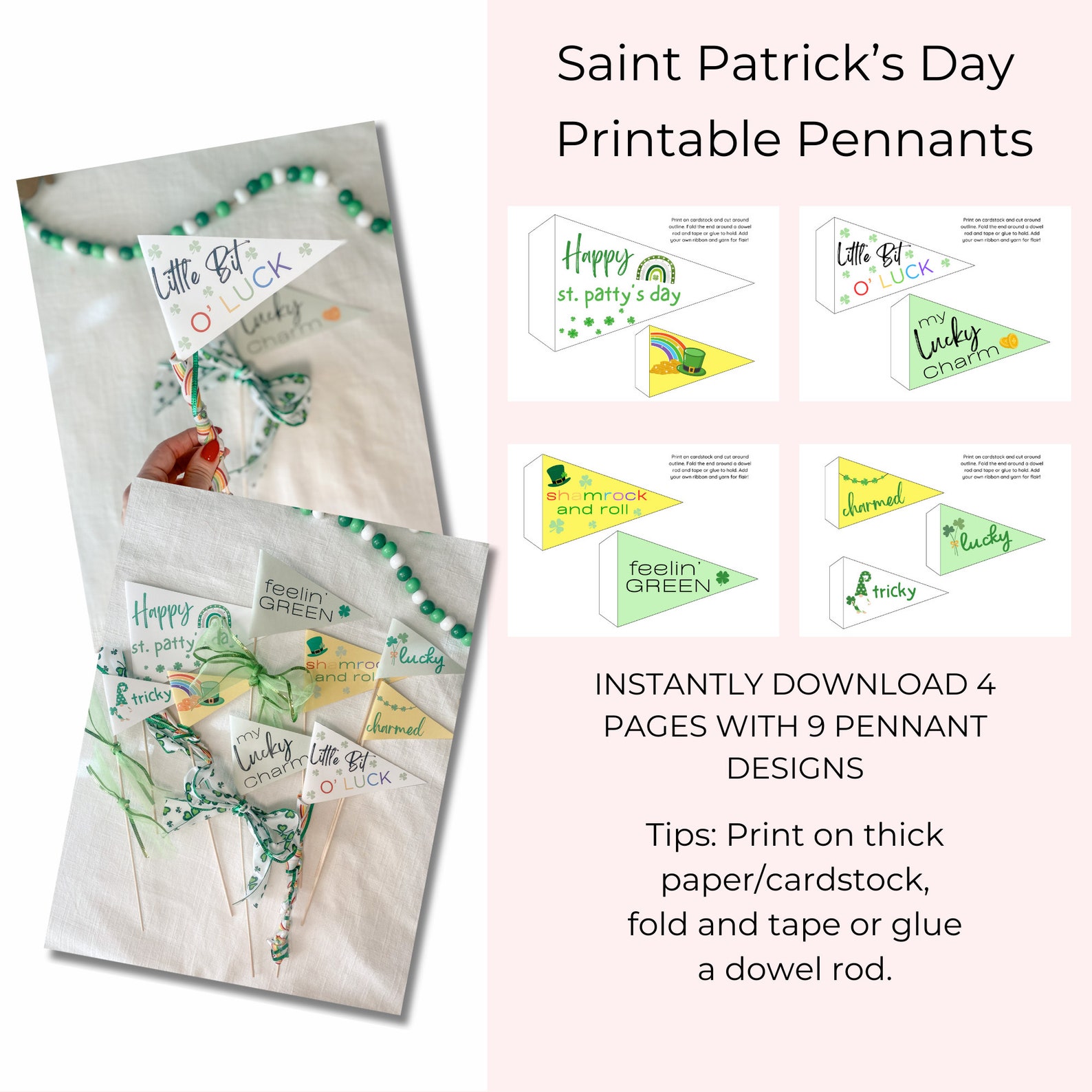 St. Patrick's Day Pennant Printables, Saint Patty's Day Photo Props ...