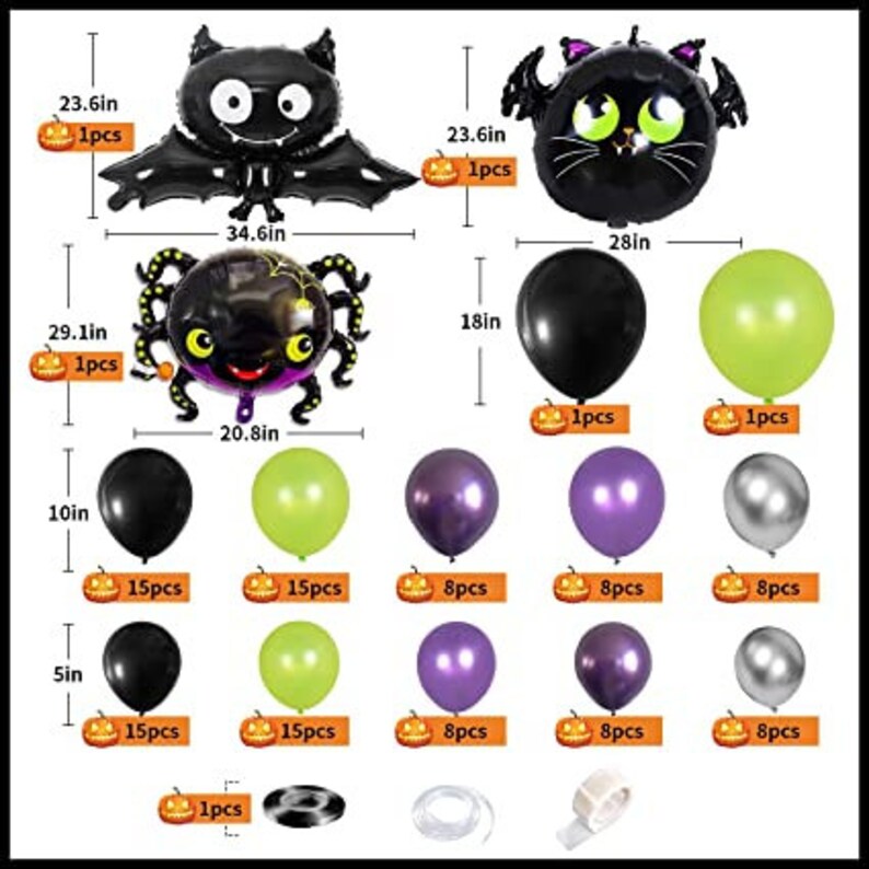 Halloween Balloon Decorations, Halloween Balloon Arch, Halloween Party ...