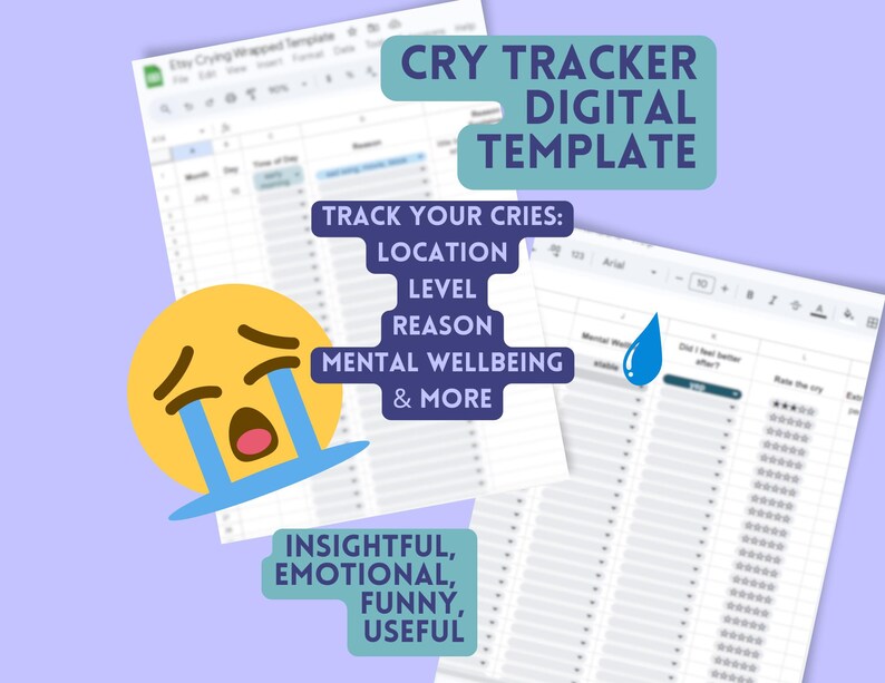 Cry Tracker Spreadsheet Digital Template- Track Your Tears! - Etsy