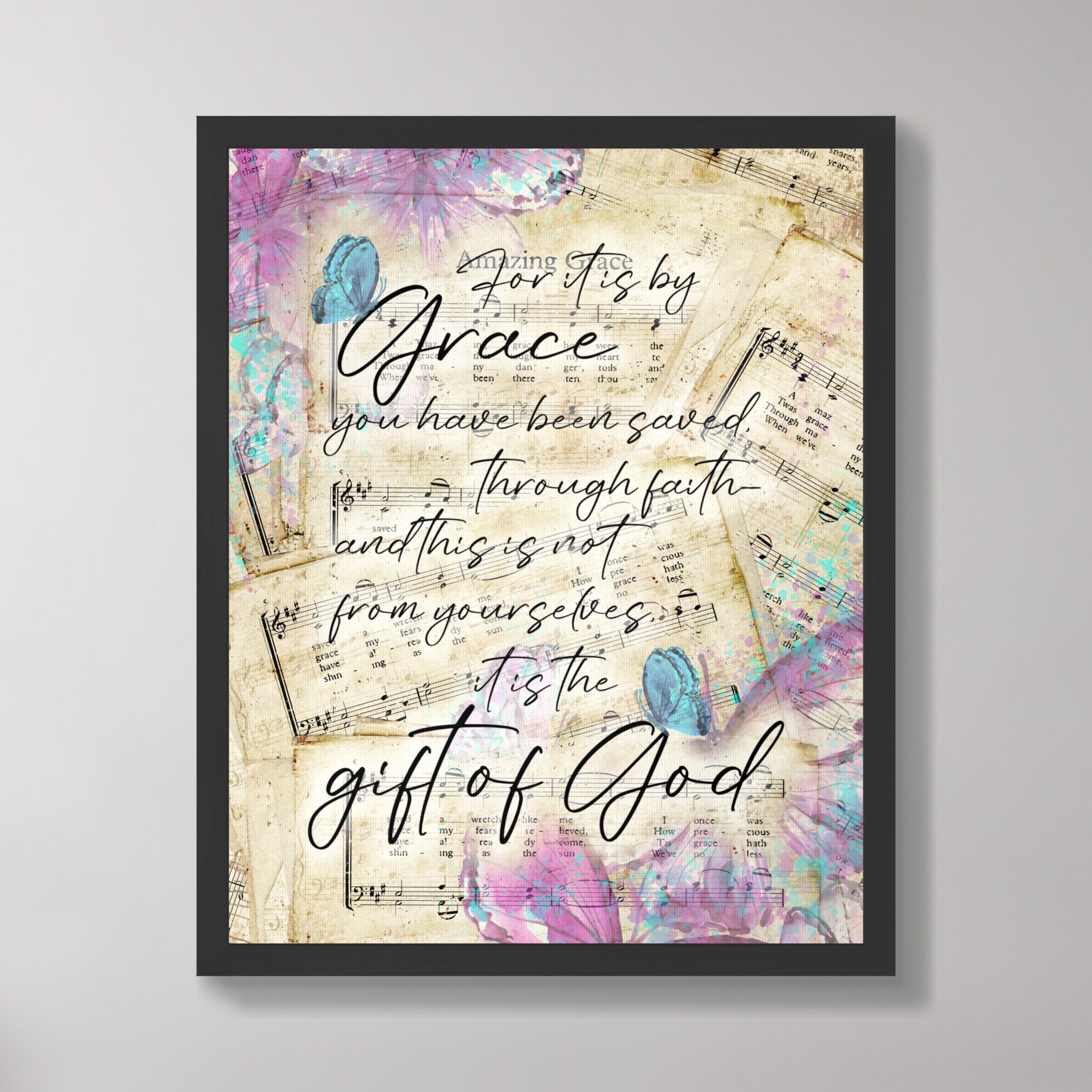 Wall Art Set of 6 Prints Amazing Grace Decor Christian Wall - Etsy