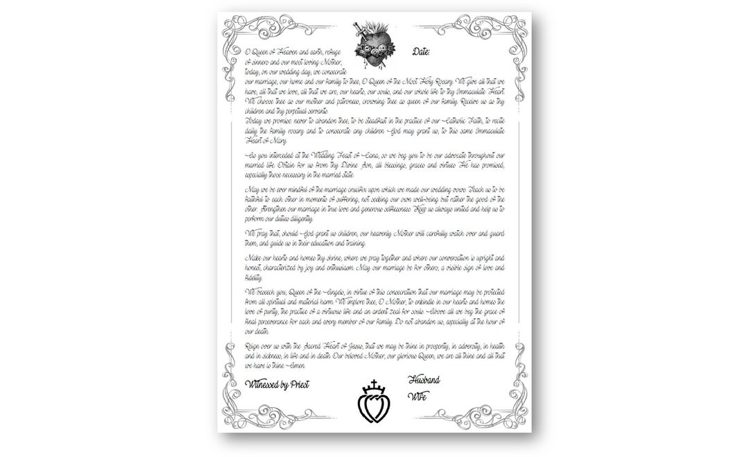 Traditional Catholic Wedding Consecration to the Blessed Virgin Mary ...