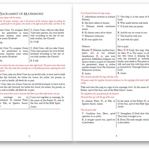 Nuptial Mass and Sacrament of Matrimony Booklet (traditional Latin Mass ...