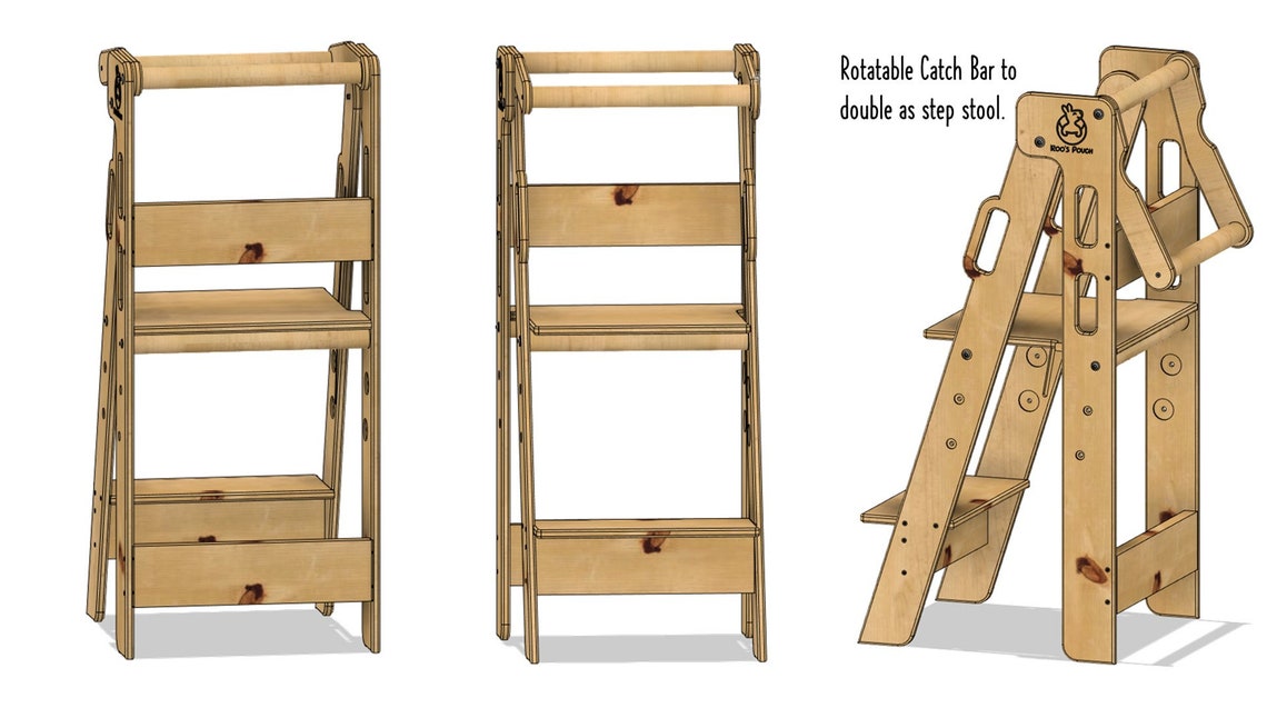 Adjustable Height Helper Tower Foldable Kitchen Tower Learning Tower ...