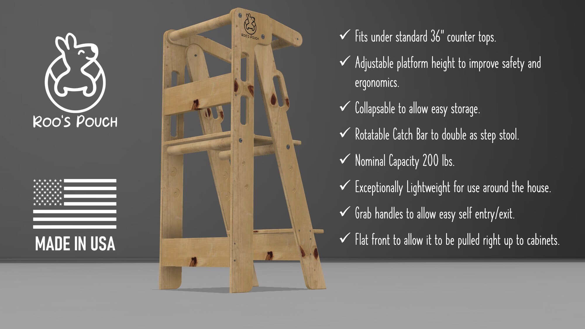 Adjustable Height Helper Tower Foldable Kitchen Tower Learning Tower ...