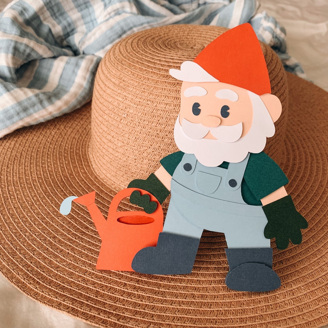Gnome SVG | Shadow Box Template | Gnome Shadow Box | Gardening Craft ...