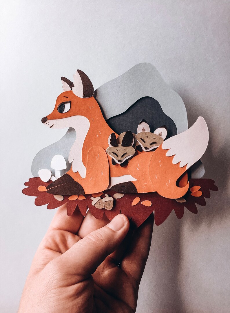 Layered Fox Cut File Fall Shadow Box SVG Craft for Anxiety - Etsy
