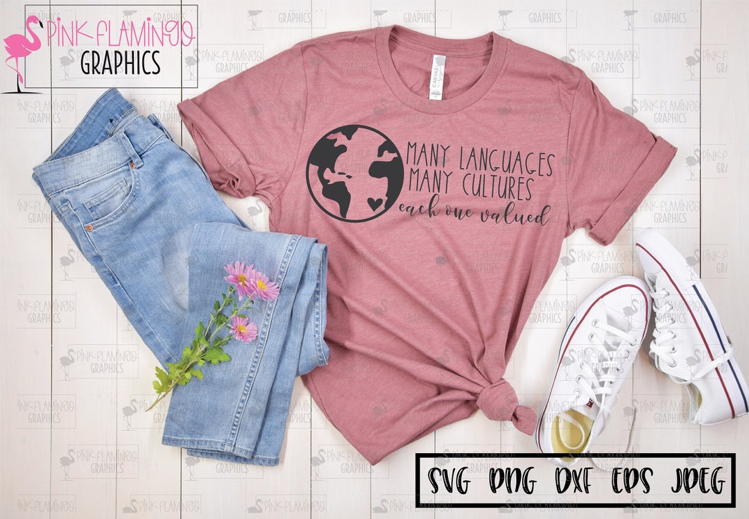 Many Languages Many Cultures Each One Valued Cut File, Multilingual Svg ...