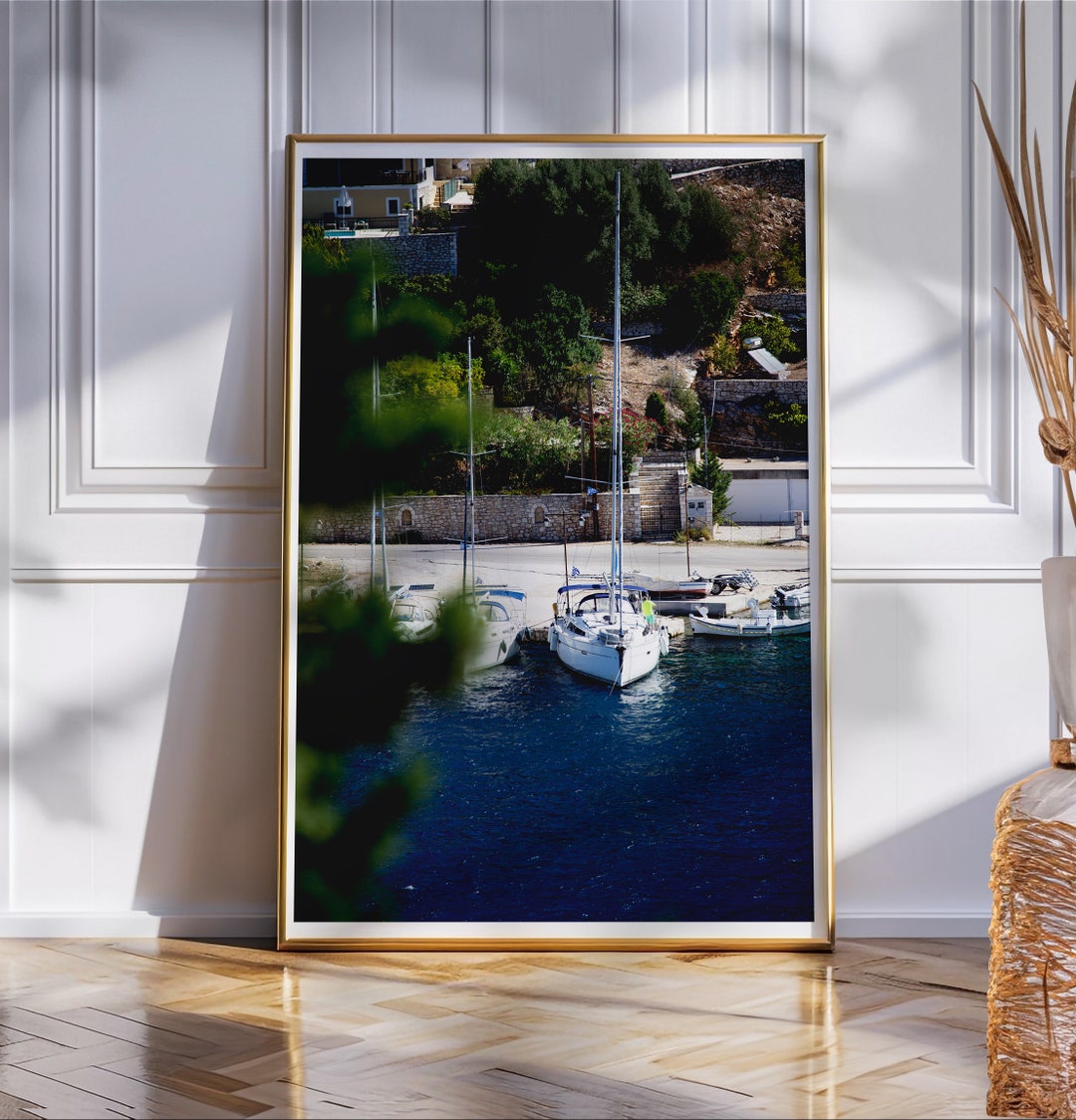 Old Money Aesthetic Print, Old Money Boat Poster, Blue Ocean Wall Art ...