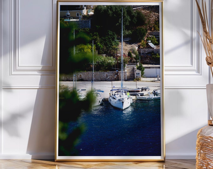 Old Money Aesthetic Print, Old Money Boat Poster, Blue Ocean Wall Art ...