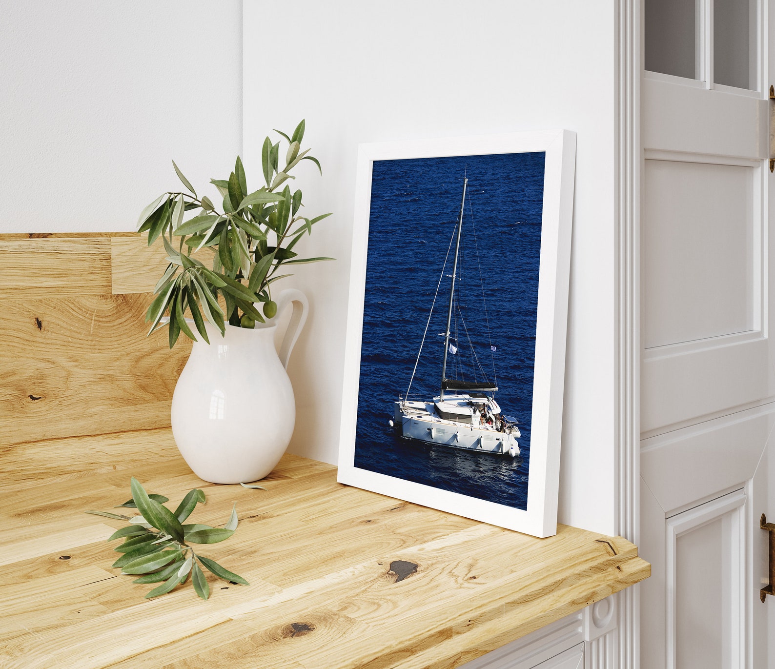 Old Money Aesthetic Print, Old Money Boat Poster, Blue Ocean Wall Art ...