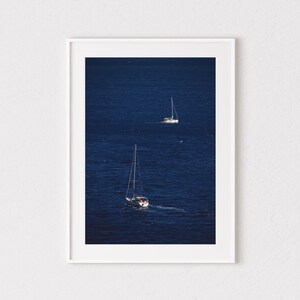 Old Money Aesthetic Print, Old Money Boat Poster, Blue Ocean Wall Art ...